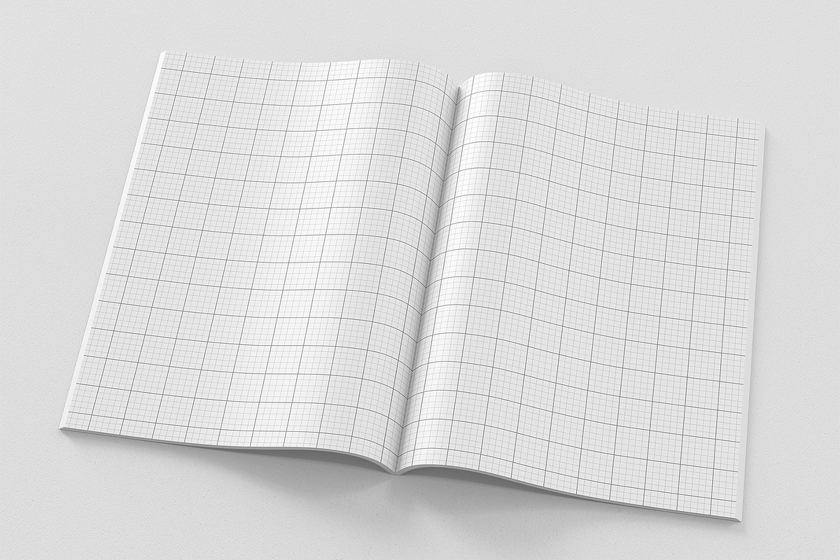 Isolated Open Book Mockup