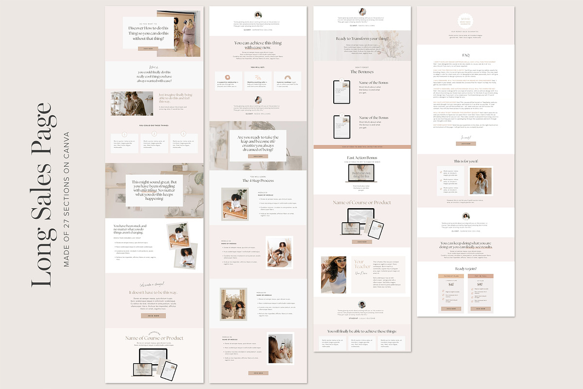 Course Sales Page Template Canva | Creative Market