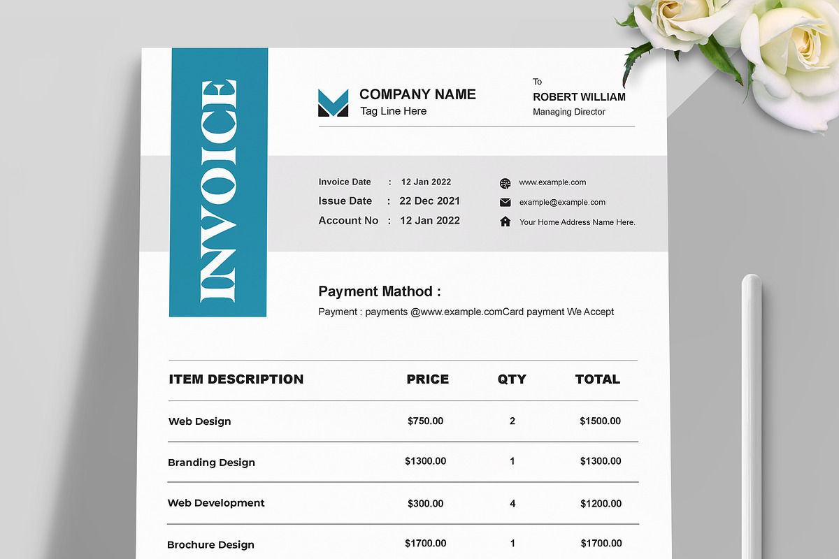 Invoice Template Design Layout