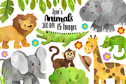 Safari Animals Clipart, an Animal Illustration by DigitalArtsi