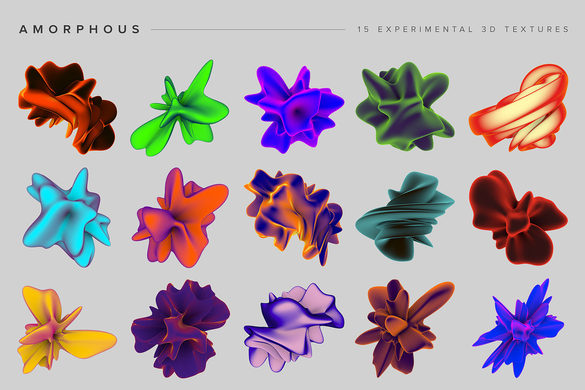 Amorphous: Experimental 3D Shapes, a Texture Graphic by Chroma Supply ...