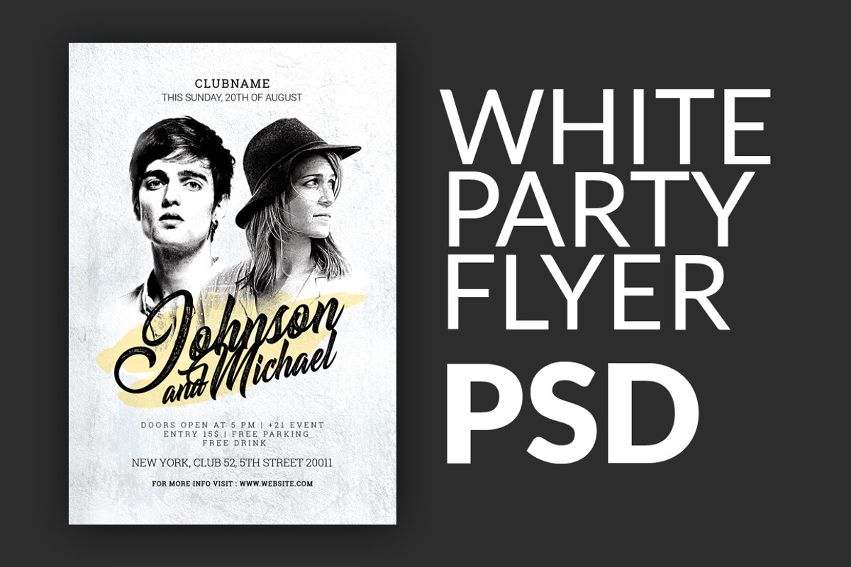 White Party Flyer, a Flyer Template by Azruca
