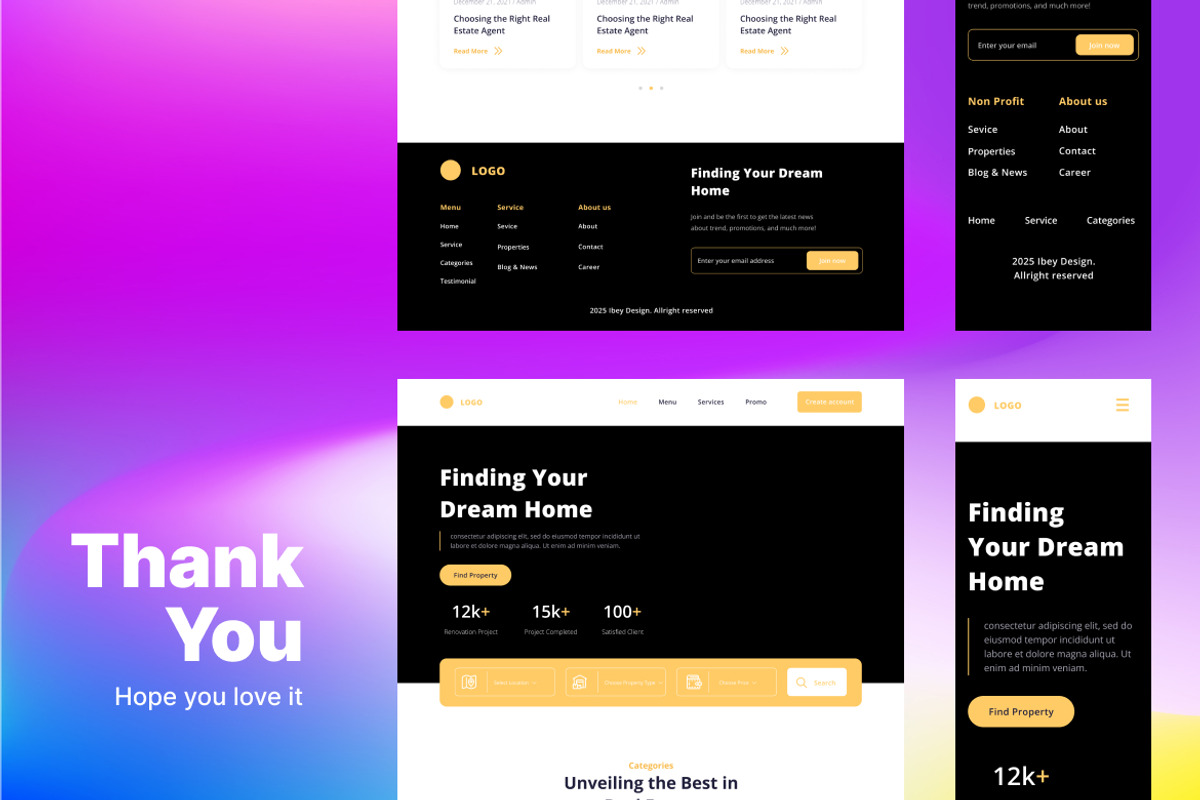 Real Estate Wireframe Website