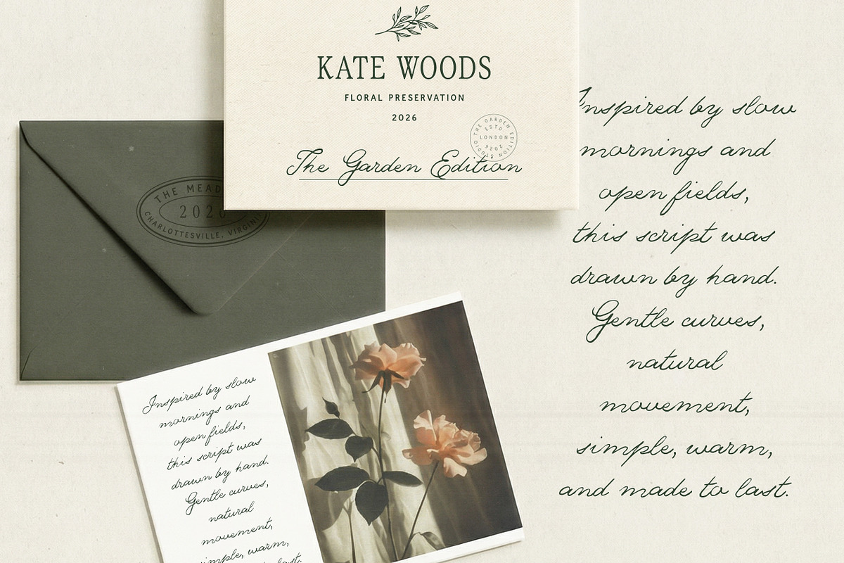 The Meadows - Font Trio & Extra, a Handwritten Font by Davide Bassu