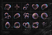 3D Holographic Liquid Blob Shapes
