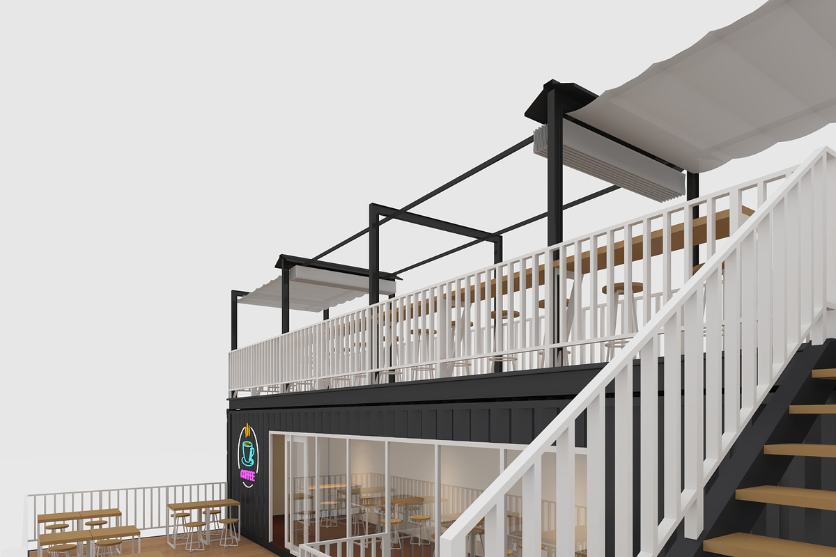 3D Model Container Cafe 2