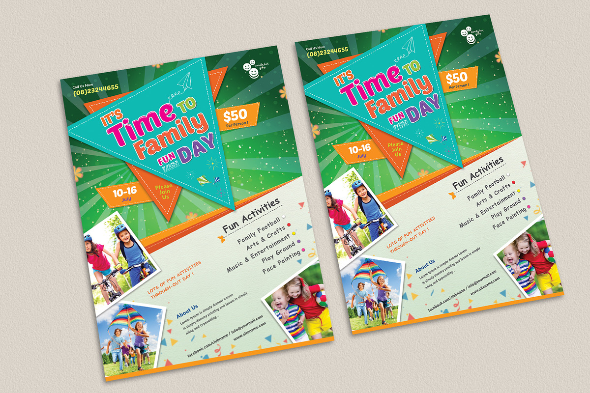 Family Fun Day Flyer Template, a Flyer Template by ThemeDevisers