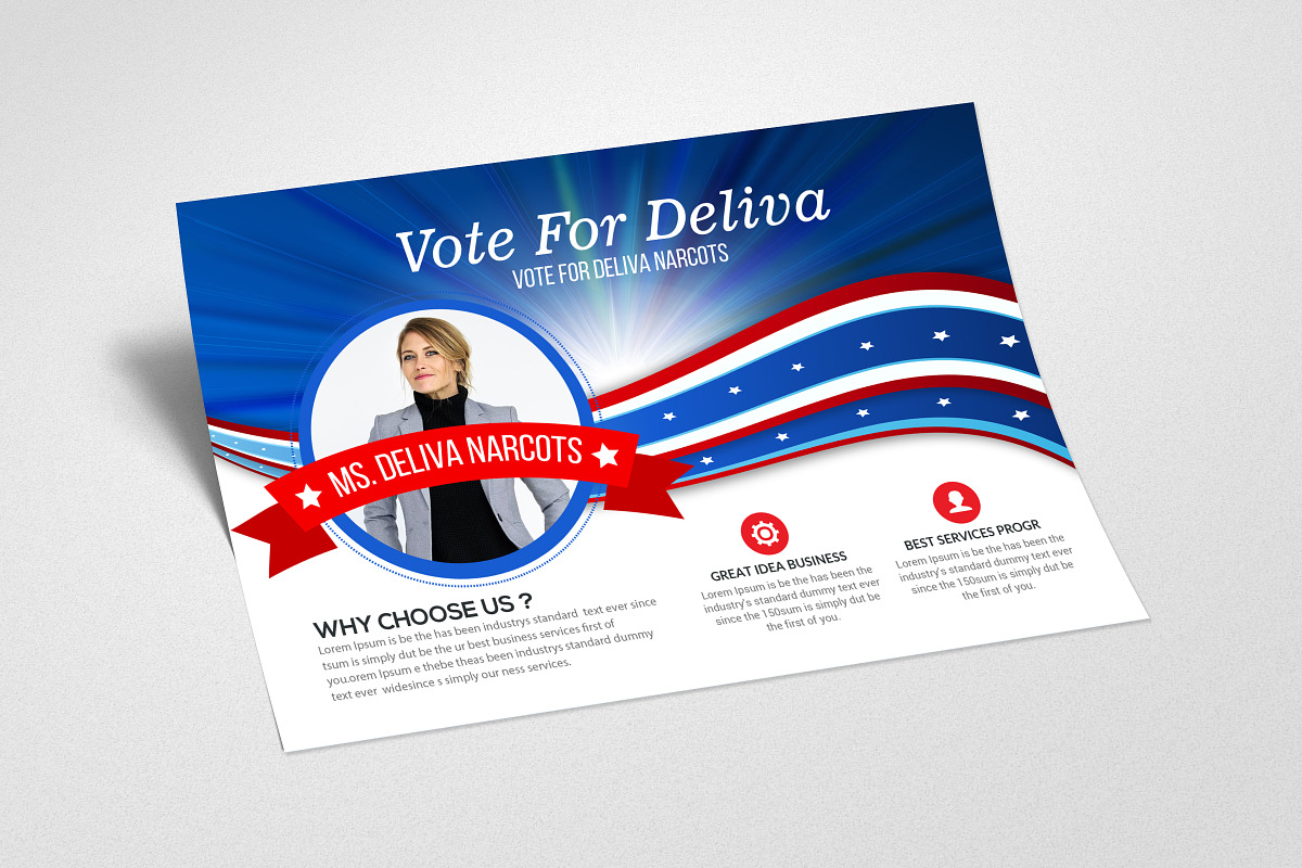 Voting Elections Flyer Card Template, a Flyer Template by Business ...