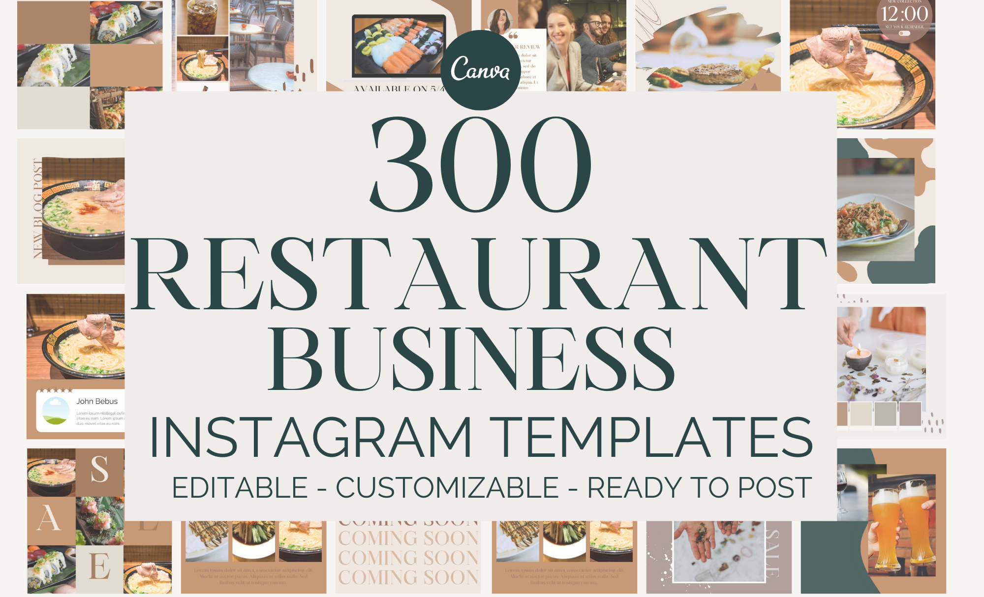 Restaurant Instagram Templates, a Social Media Template by Social ...
