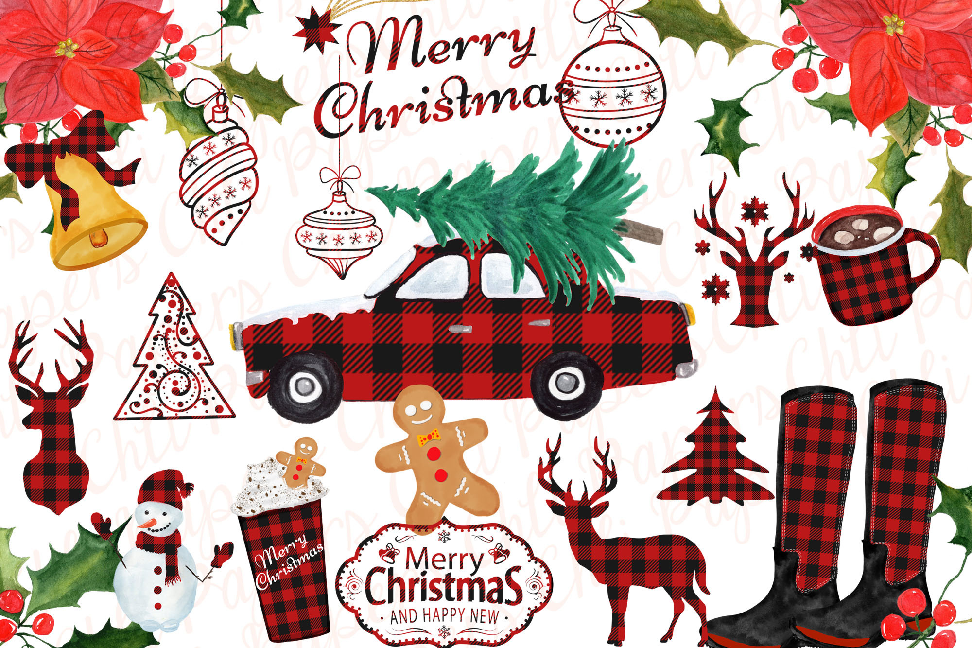 Christmas clipart Christmas car, an Illustration by chilipapers ...