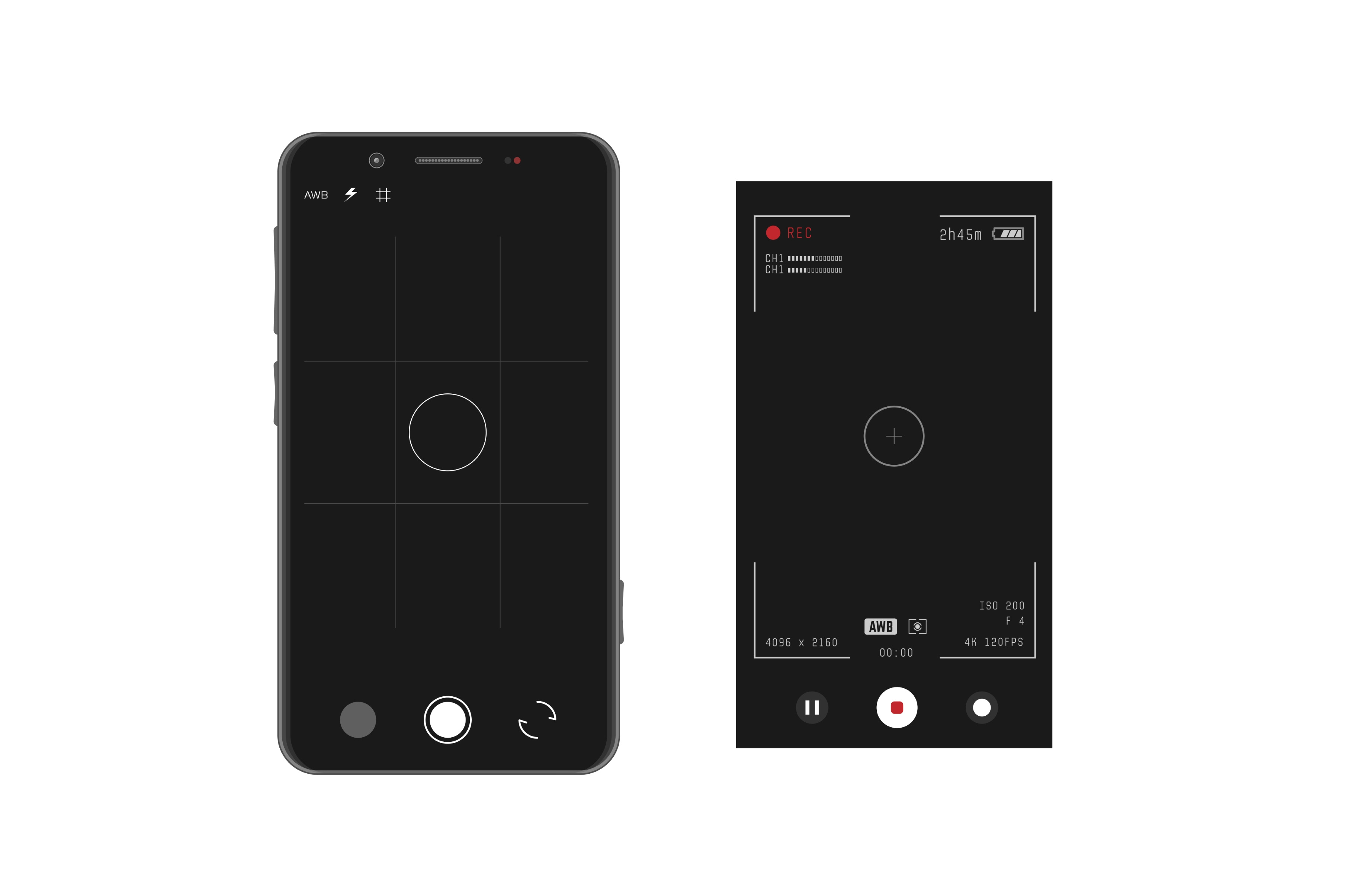 Smartphone with camera overlay app, an Object Graphic by SkyVectors