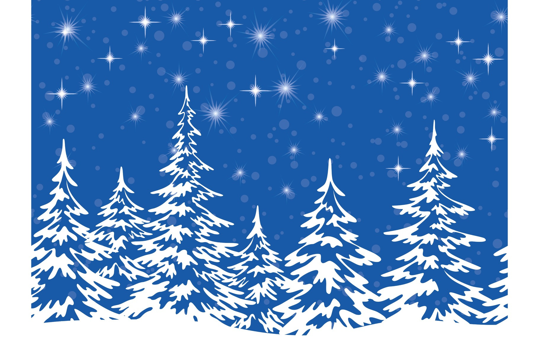 Landscape with Christmas Trees, a Pattern Graphic by Ok-sana