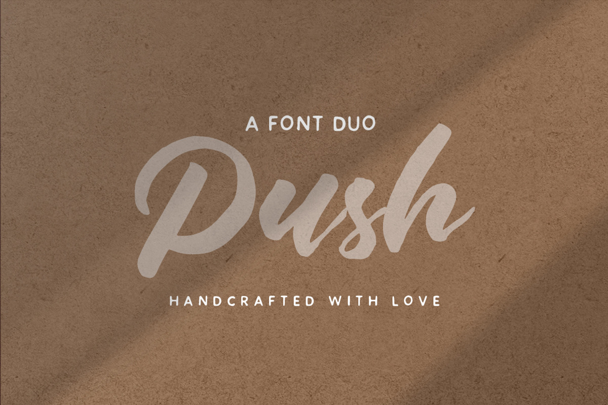 Push Font Duo, a Script Font by Eviory