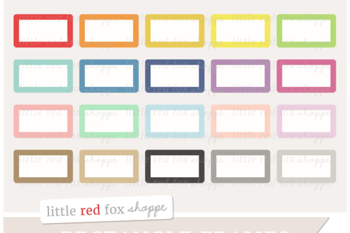 Rounded Rectangle Banner Clipart, an Illustration by Little Red Fox Shoppe