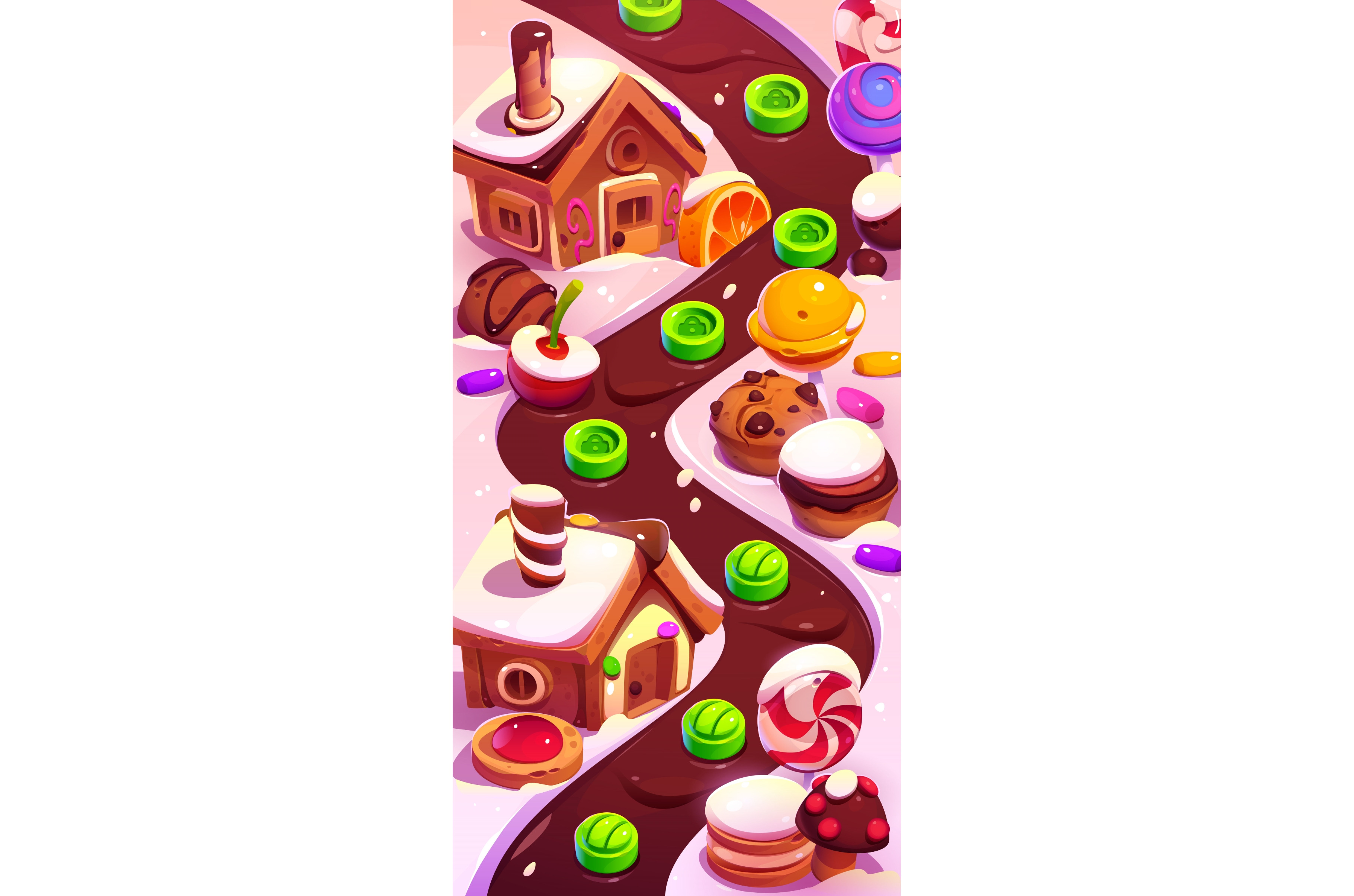 Candy land mobile game map cartoon, a Texture Graphic by art PVP - market
