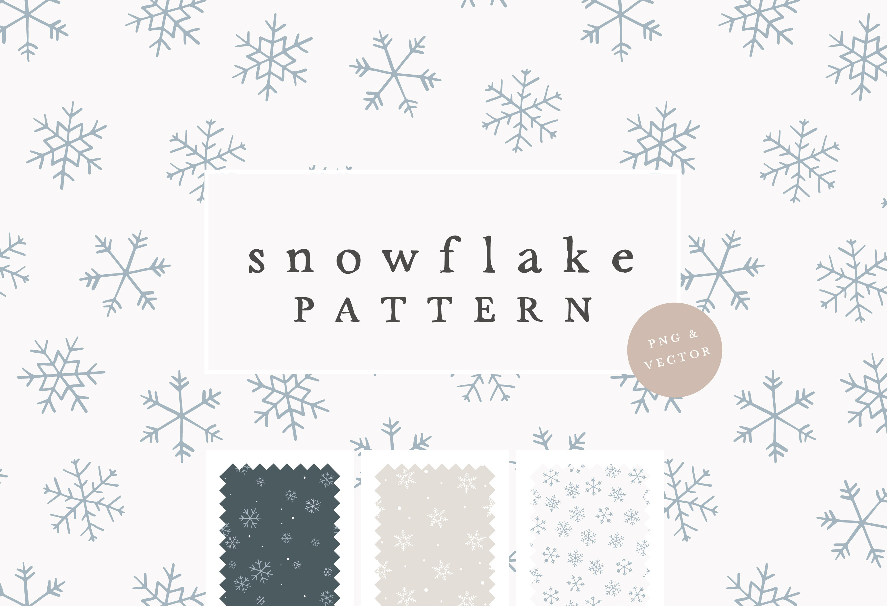 SNOWFLAKE PATTERN / vector + png, a Pattern Graphic by KruthDesign