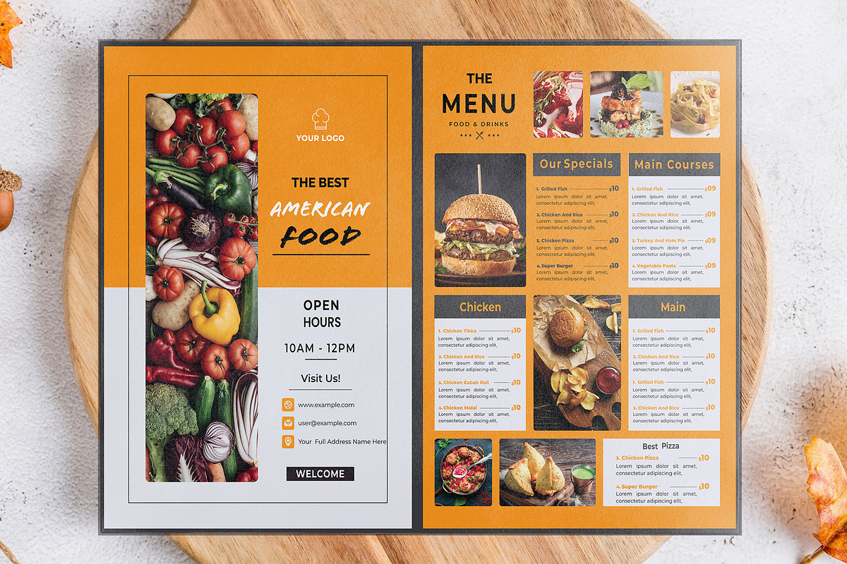 Yellow Food Menu Layout