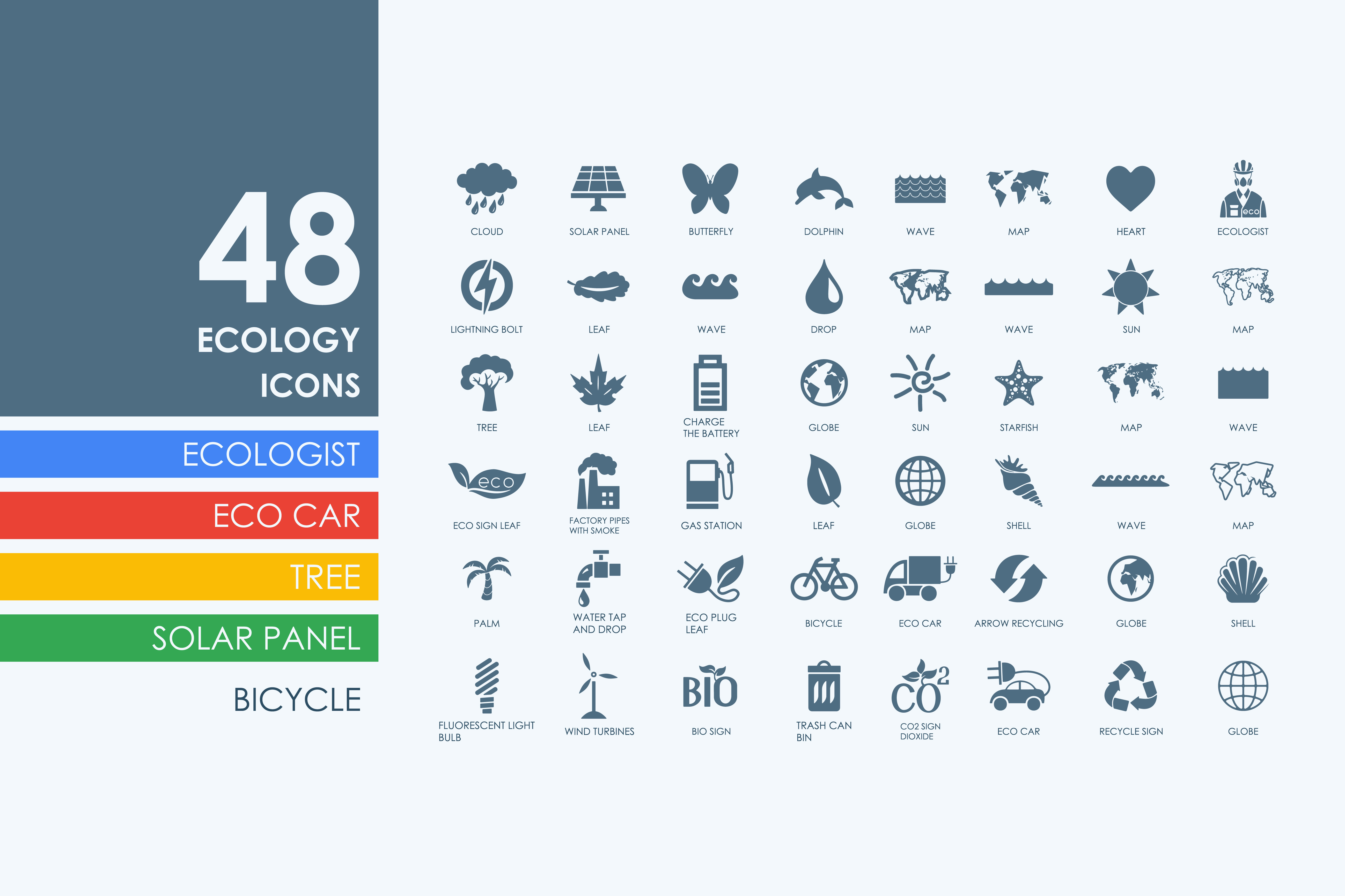 48 Ecology icons, an Icon by Palau