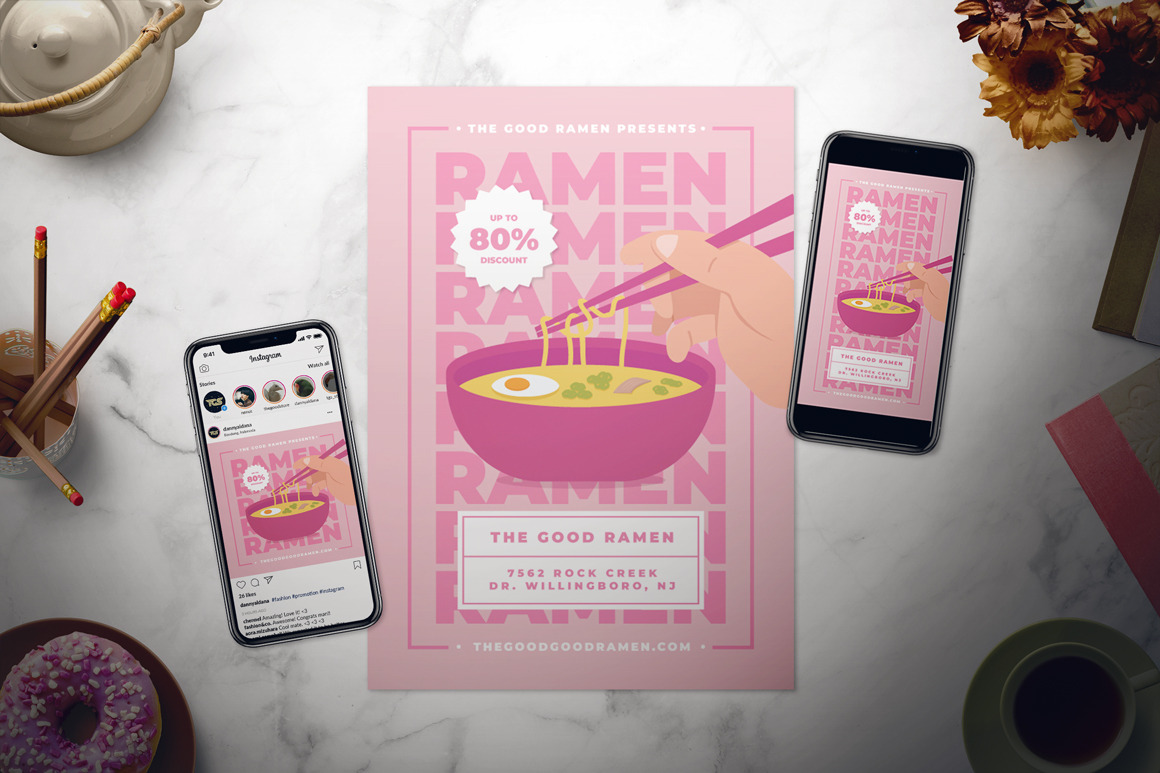 Ramen Food Flyer Set, a Flyer Template by The Good Store
