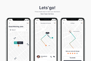Hopin. Ride Booking App UI Kit, an UI Kit Template by Fabrx Design
