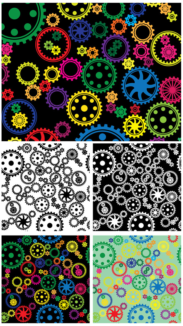 Gears Set, a Pattern Graphic by Blacklight