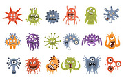 Aggressive Fantastic Monster Microorganisms Set, an Object Graphic by ...