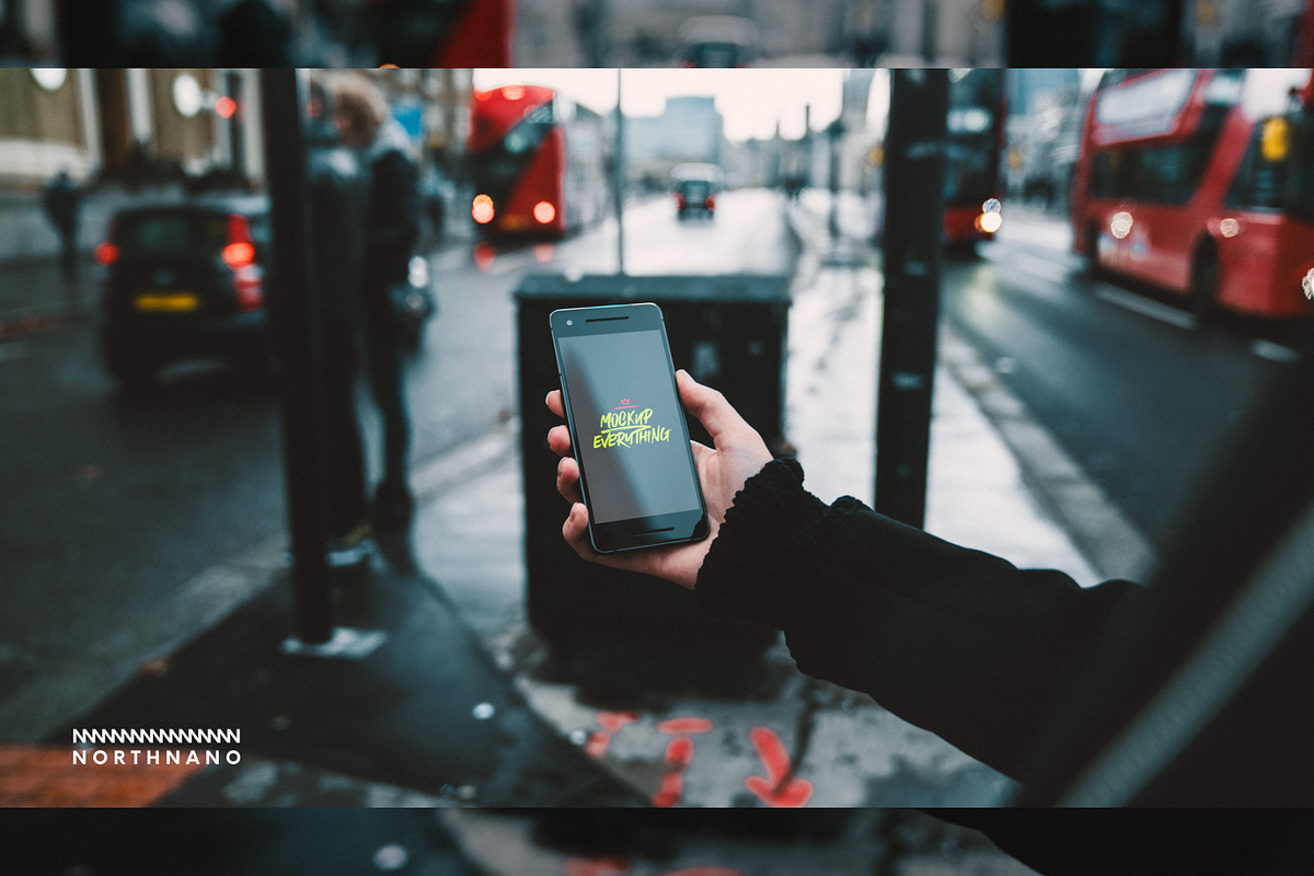 12 Google Pixel2 PSD Mockups, an iPhone Mockup by North&Nano