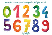 Watercolor Numbers, an Illustration by swiejko
