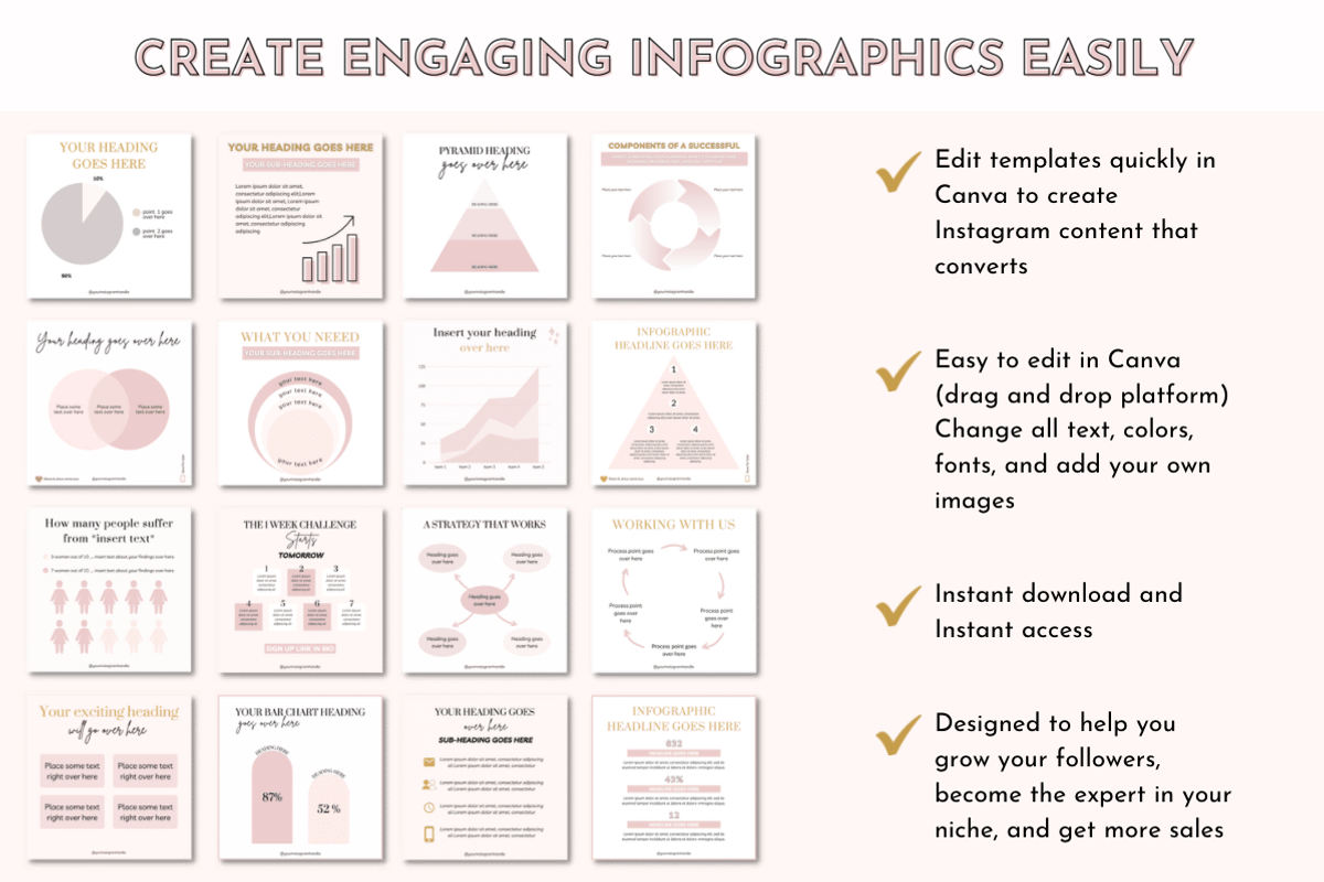 Charts and Graphs Instagram Posts, a Social Media Template by Cate Creates