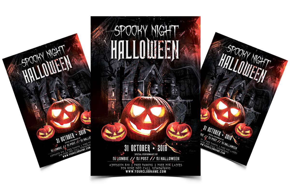 Spooky Night Halloween - PSD Flyer, a Flyer Template by Ronita Shkodra