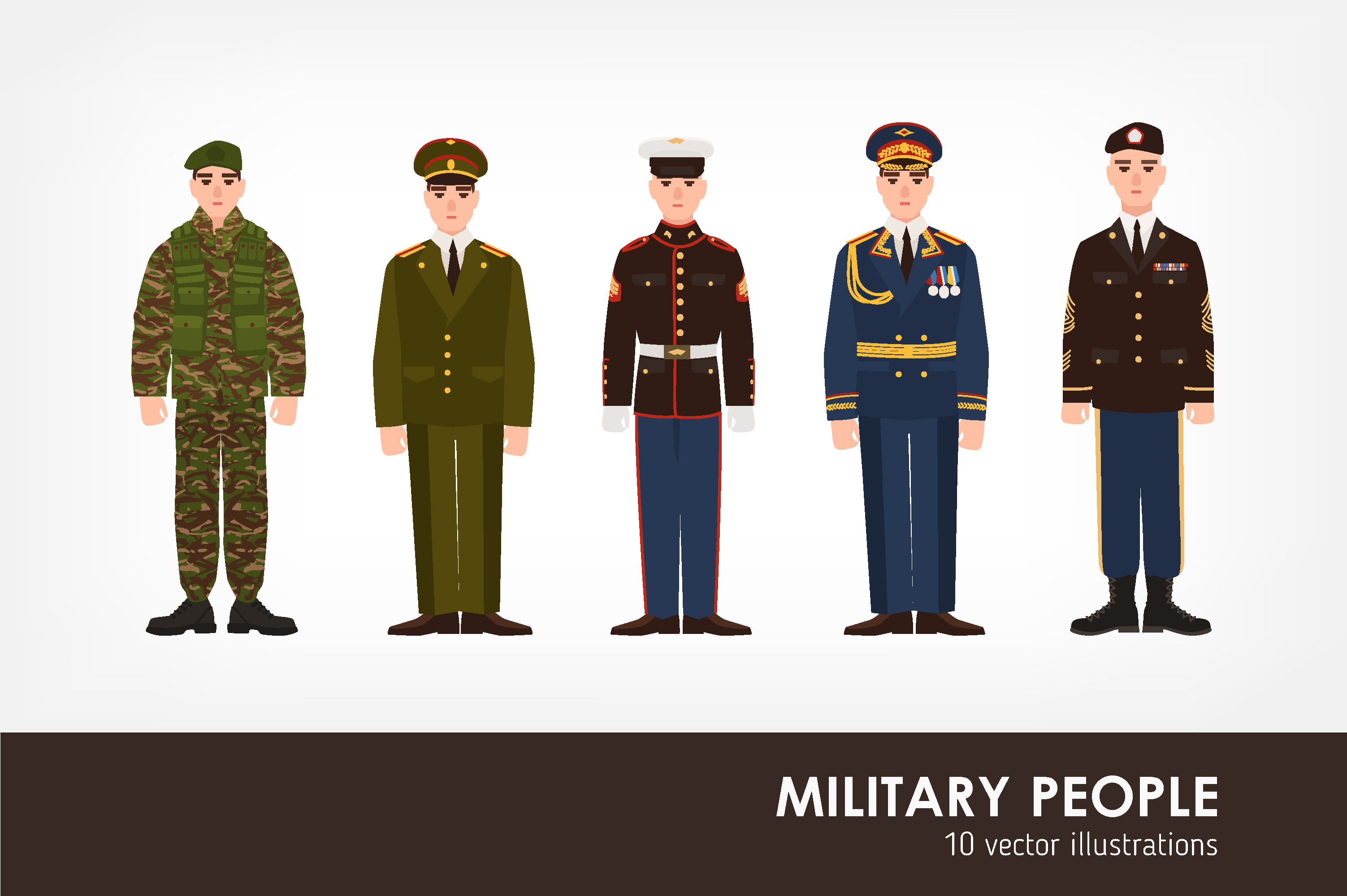 Soldiers and military men set, a Person Illustration by Good Studio