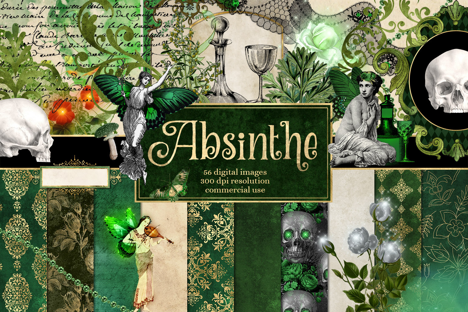 Absinthe Graphics Set, an Illustration by Digital Curio
