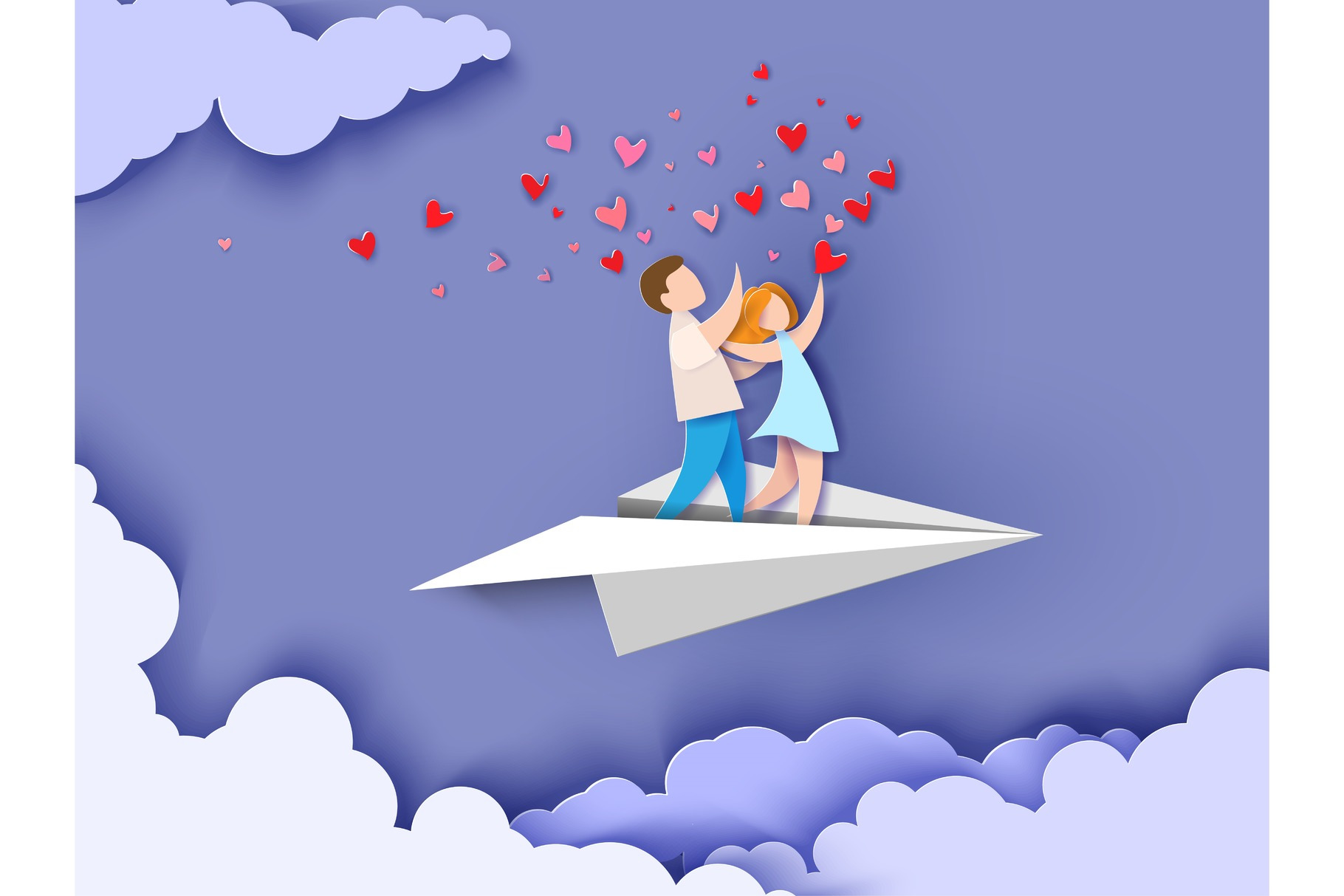 Abstract background with couple in love, a Decorative Illustration by ...