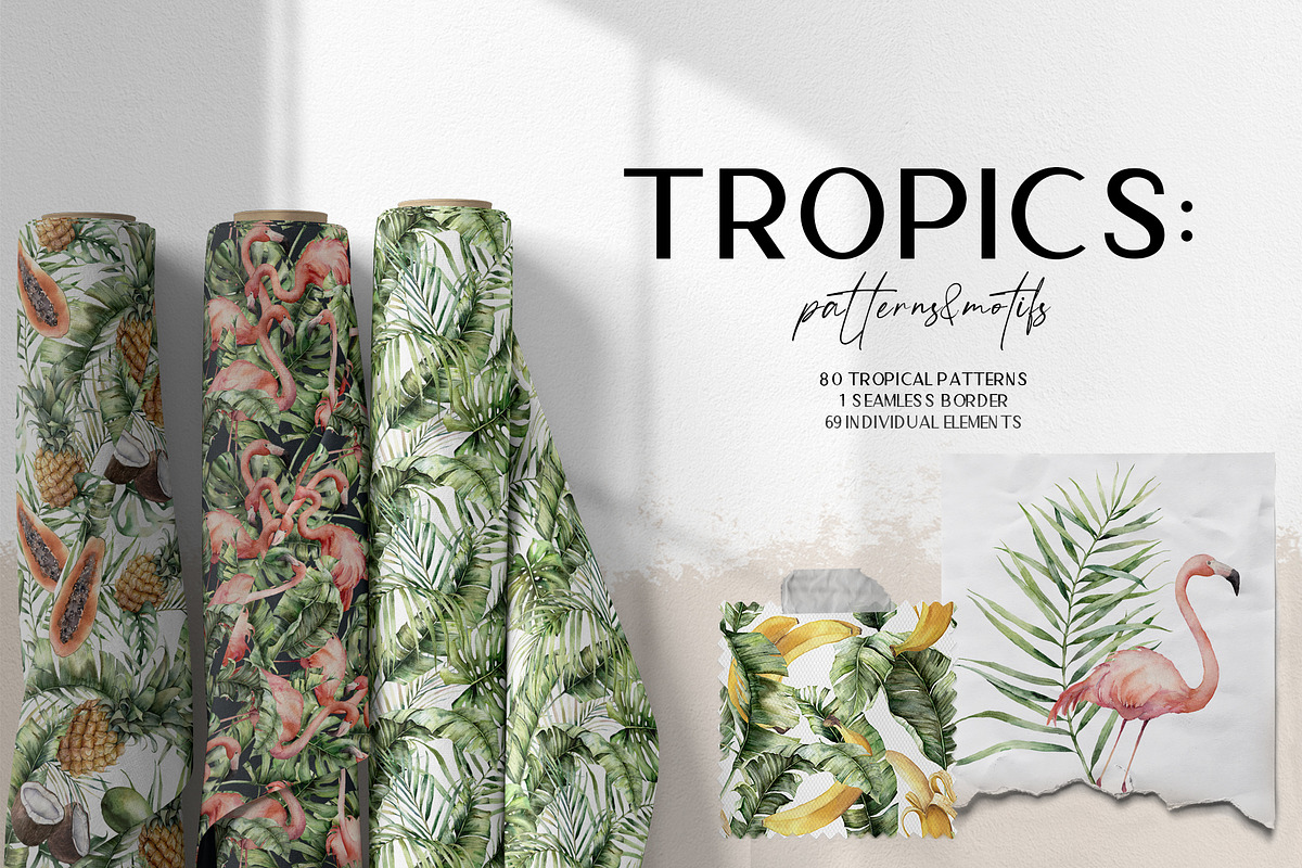 Tropics: leaves patterns and motifs