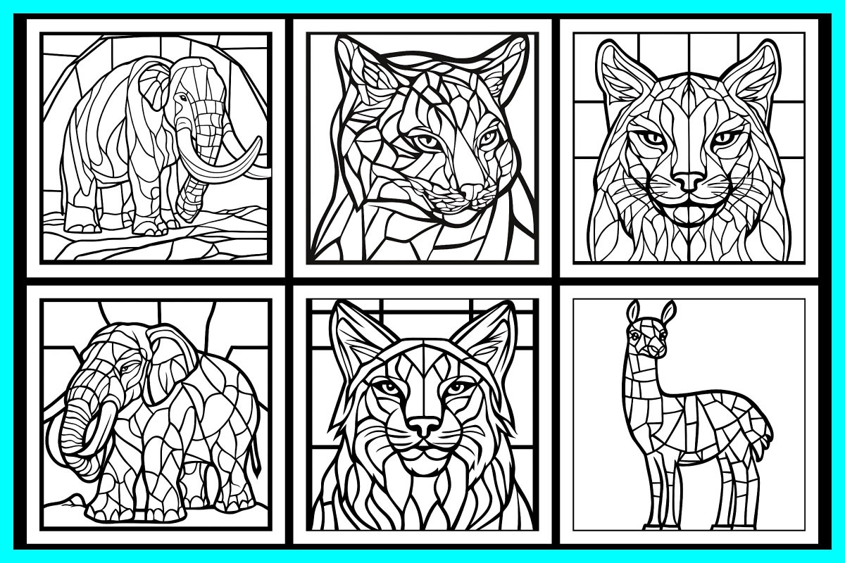 Stained Glass Animal Coloring Pages, an Animal Illustration by ...