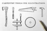 Carpentry Tools - Ink Illustrations, an Illustration by Build Interactive