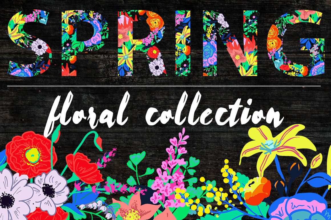 Neon Spring Floral Collection, an Illustration by WBS Design | Creative ...