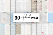 Canva 30 Notebook Pages, a Stationery Template by MaxSimplify