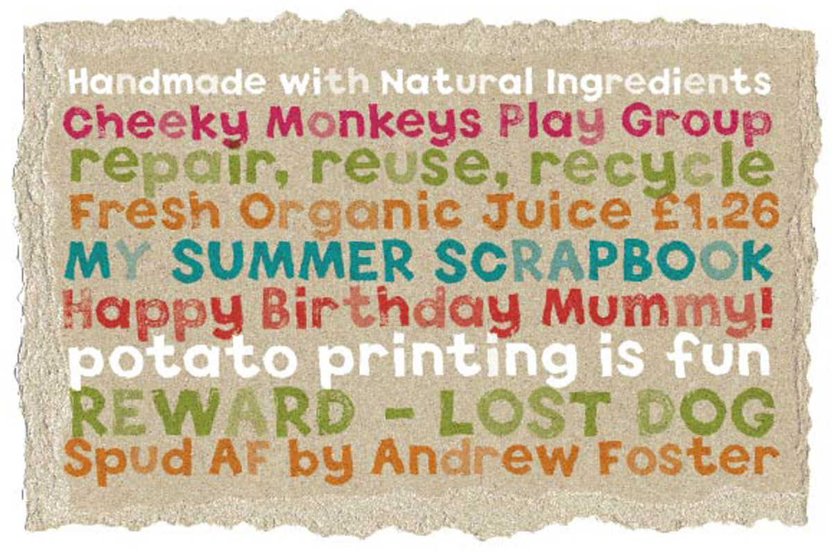Spud AF Font, a Font by Andrew Foster Design