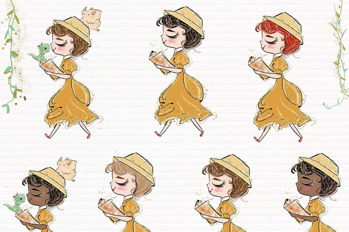 Paleontologist kids clipart,dinosaur, an Illustration by TheHappyGiftArt