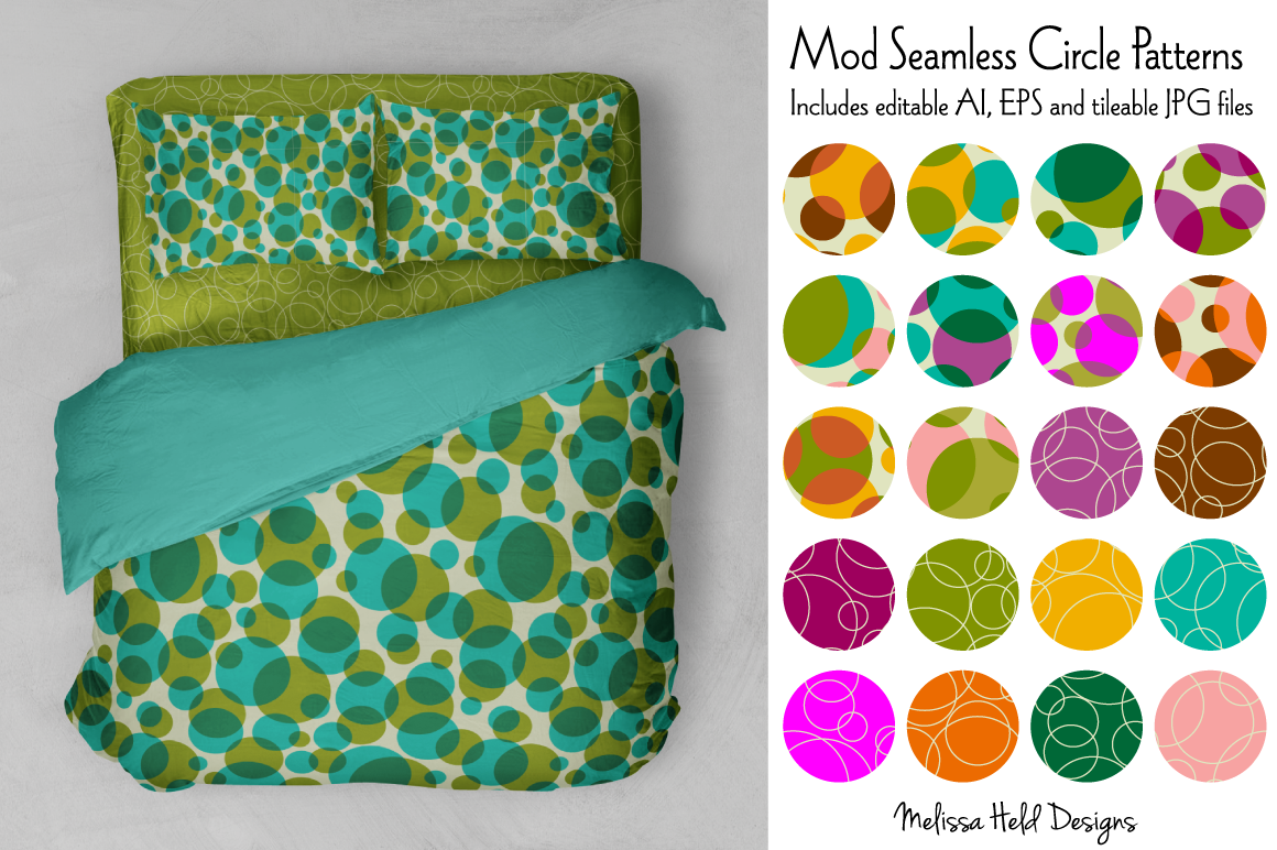 Mod Seamless Circle Patterns, a Pattern Graphic by Melissa Held Designs