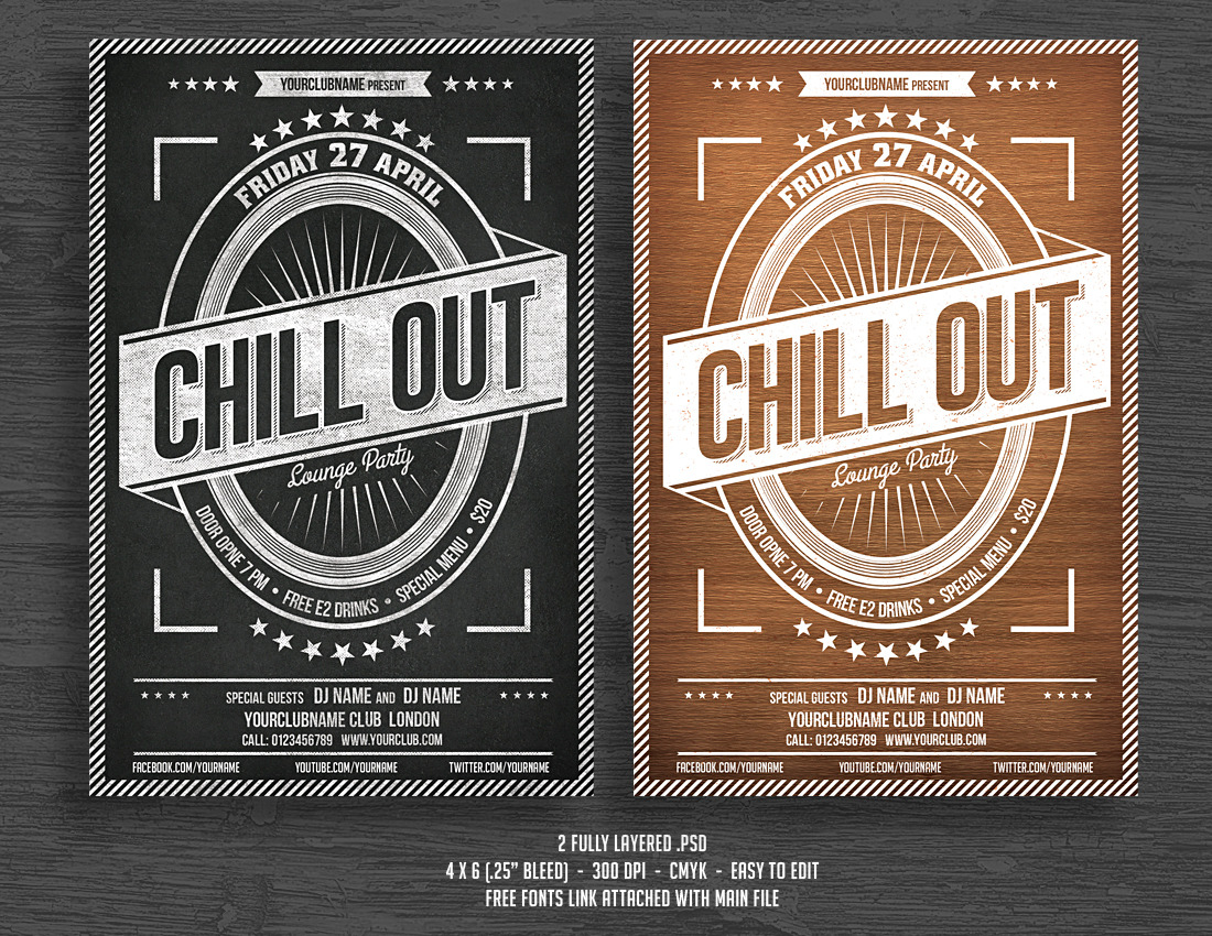 Chill Out Flyer/Poster, a Flyer Template by DesignWorkz | Creative Market