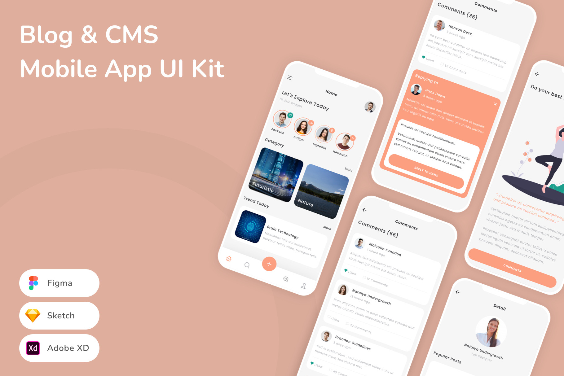 Blog & CMS Mobile App UI Kit, an UI Kit Template by Betush | Creative ...
