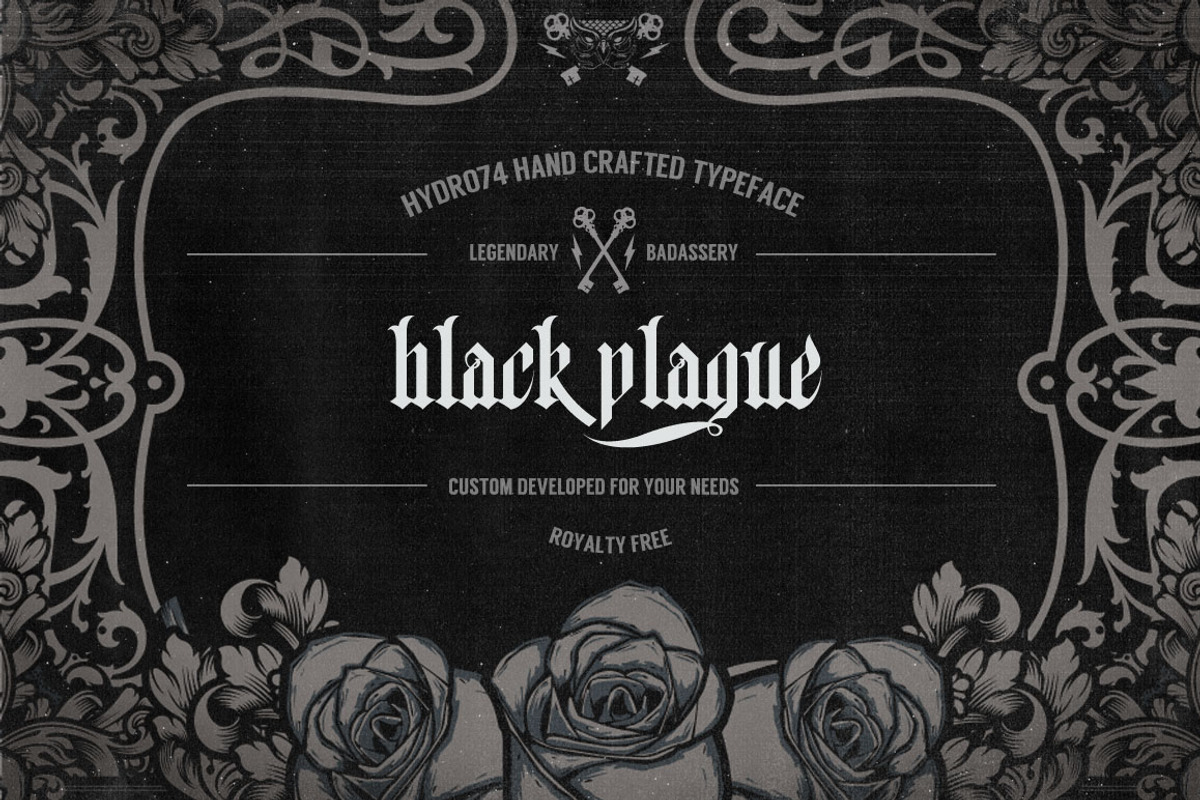 Black Plague, a Blackletter Font by Hydro74