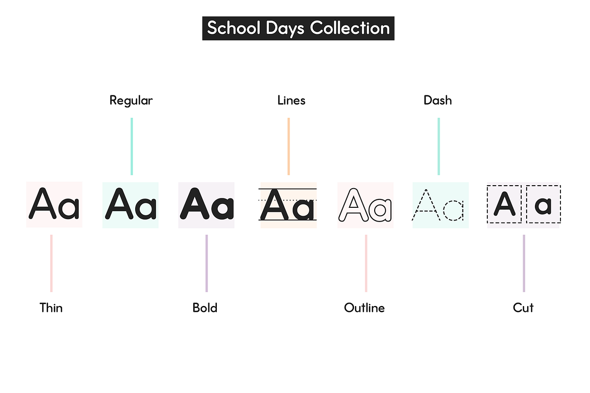 School Font Bundle | 10 Fonts | Creative Market