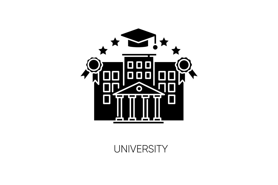 University black glyph icon, a Solid Icon by bsd studio