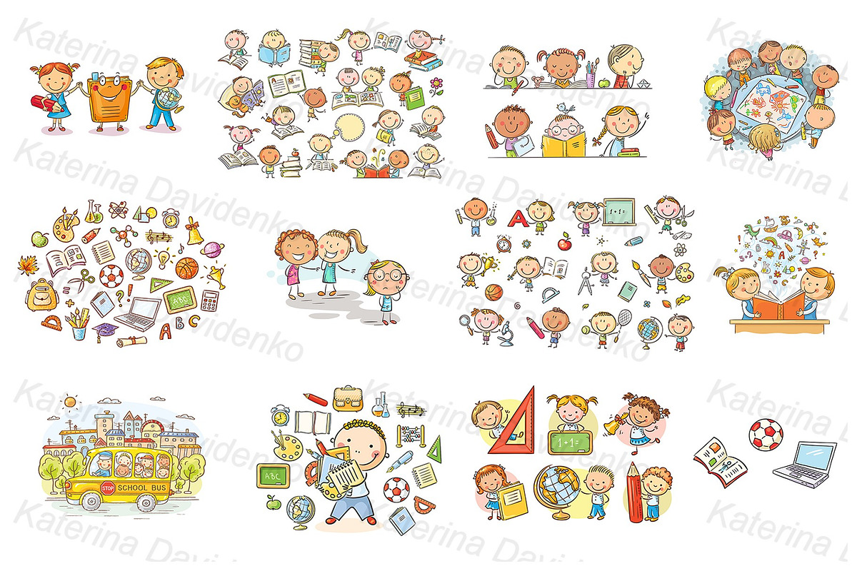 Big school bundle. Clipart svg png