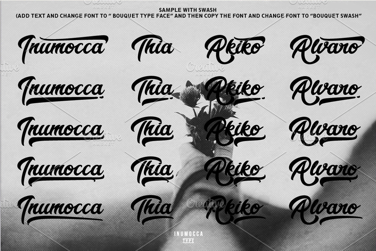 Bouquet Typeface, a Script Font by inumocca_type