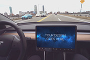 12 PSD Tesla 3 Display Mockup, a Product Mockup by Laura