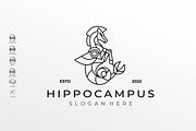 Lineart Hippocampus Tattoo, a Branding & Logo Template by Rupture